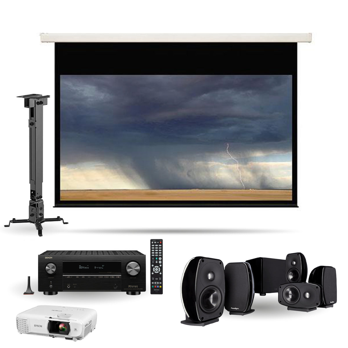 Home Theatre-Package | Epson Projector+Screen, Paradigm Speakers,Denon ...